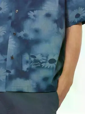 Maison Kitsuné Daisy Fields-print Shirt - Blue