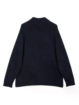 LEATHERSMITH OF LONDON Intarsia Knit Wool Jumper - Blue