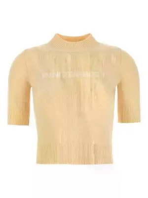 Sportmax Short Sleeve Knit Top - Neutrals