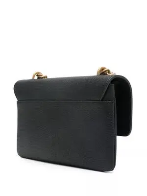 Pinko Love One Cross Body Bag In Tumbled Leather - Black