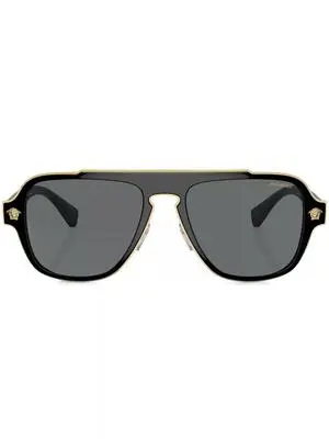Versace Aviator Sunglasses With Gold-tone Trim