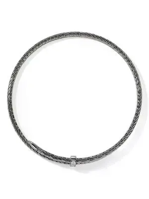 John Hardy Spear Coil Diamond Choker Necklace - Silver