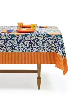 LISA CORTI Arabesque Corolla Cotton Tablecloth