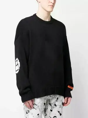 Heron Preston Intarsia Knit Crew Neck Jumper