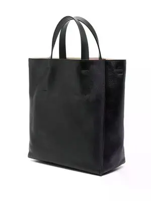 Marni Logo Embroidered Calf Leather Tote Bag