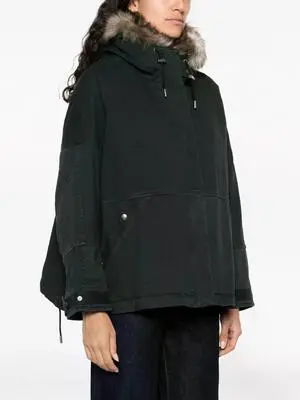 YVES SALOMON Detachable-hood Padded Parka With Shearling Trim