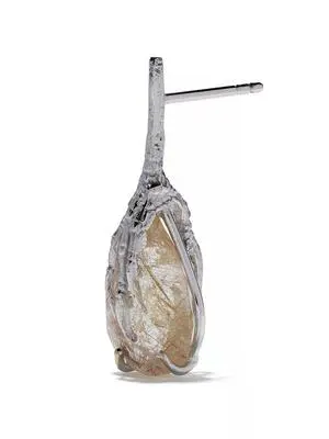 WOUTERS & HENDRIX 18kt Gold Quartz Claw Rutilated Earrings