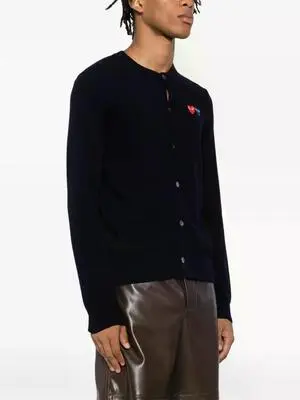 Play Comme Des Garcon Double Heart Cardigan