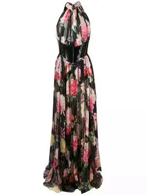 Philipp Plein Vittoria Floral Print Gown