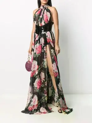 Philipp Plein Vittoria Floral Print Gown