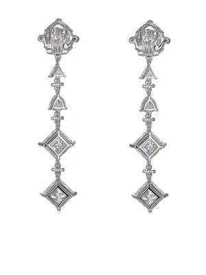ANABELA CHAN 18kt White Gold Diamond Drop Earrings - Silver