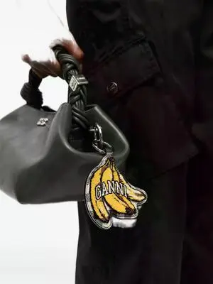GANNI Logo Keyring - Black