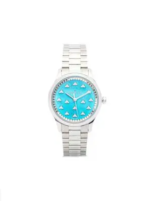 Gucci G-timeless 32mm Stainless Steel Watch With Bee Motif - Blue