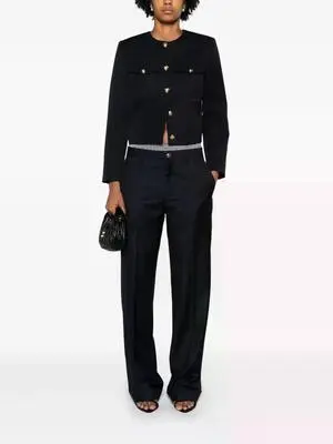 Miu Miu Virgin Wool Tailored Trousers With Cuffs