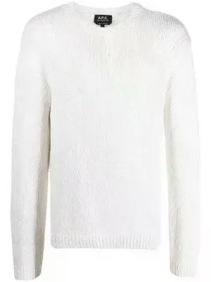 A.p.c. Crew Neck Knitted Jumper - White