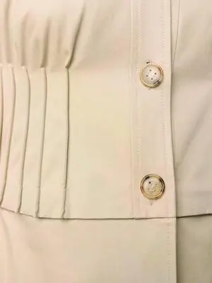 Nina Ricci Pleated Detail Flared Single-breasted Coat