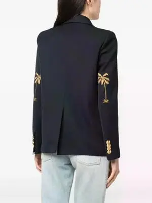 Palm Angels Navy Virgin Wool Blend Double-breasted Blazer