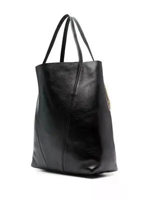 Chloé Large Spin Leather Tote Bag - Black