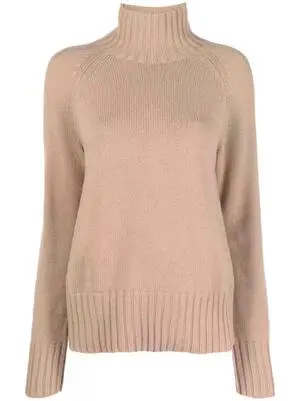 Max Mara S Max Mara Fine-Knit High-Neck Sweatshirt Neutrals