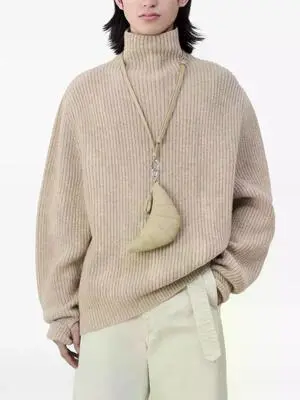 LEMAIRE Croissant Leather Coin Purse - Neutrals