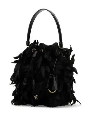 Prada Feather Embellished Bucket Bag
