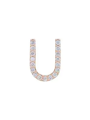 ALINKA 18kt Rose Gold Diamond Embellished Letter U Stud Earring