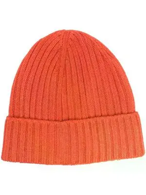 DELL'OGLIO Cashmere Ribbed-knit Beanie - Orange