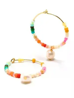 Anni Lu Rainbow Nomad Pearl Hoop Earrings