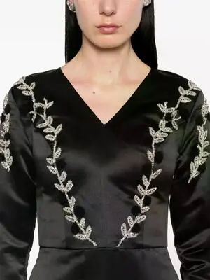 AAVVA Embroidered Detail Satin Gown
