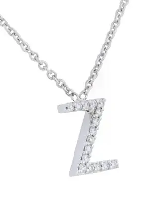 ALINKA 18kt White Gold Diamond 'z' Initial Pendant Necklace
