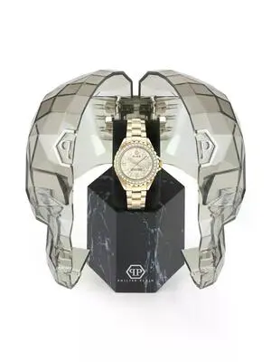 Philipp Plein Gold-tone Stainless Steel Crystal-encrusted Bezel Watch
