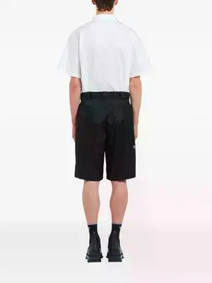 Prada Nylon Gabardine Wide-leg Bermuda Shorts