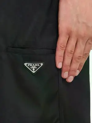 Prada Nylon Gabardine Wide-leg Bermuda Shorts