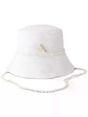 MAISON MICHEL Axel Knitted Bucket Hat - White