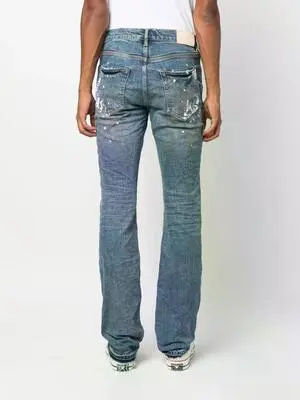 PURPLE BRAND Paint Splatter Slim Cut Jeans