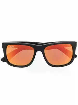 Ray-ban Justin Mirrored-lens Sunglasses - Black