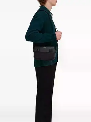 FERRAGAMO Gancini Buckle Messenger Bag - Black