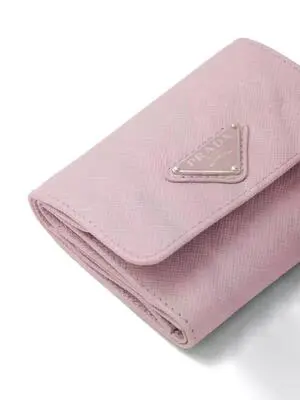 Prada Triangle-logo Saffiano Leather Wallet - Pink