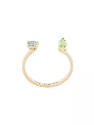 Delfina Delettrez 18 Karat Gold Peridot And Aquamarine Ring - Metallic
