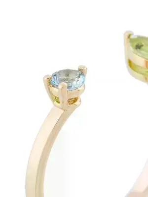 Delfina Delettrez 18 Karat Gold Peridot And Aquamarine Ring