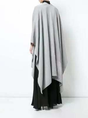 Voz Draped V-neck Cape In Opal Merino Wool