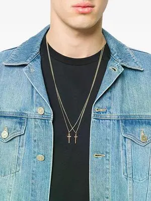 Dsquared2 Double Cross Pendant Necklace - Metallic