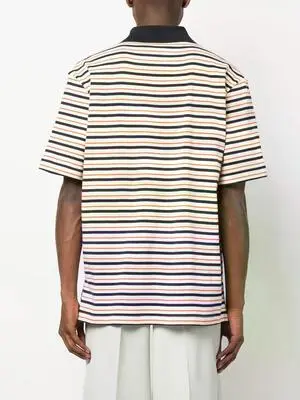 LANVIN Logo-embroidered Striped Polo Shirt