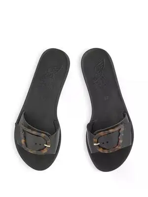 ANCIENT GREEK SANDALS Aglaia Flat Sandals - Black