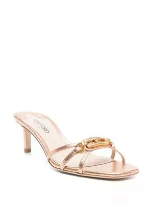 TOM FORD Logo-plaque Leather Heeled Sandals
