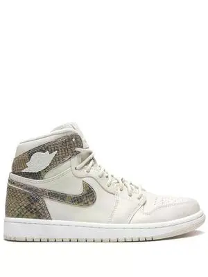 JORDAN Air Jordan 1 High Top Sneakers With Snakeskin Detailing Neutrals