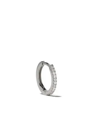 WE BY WHITEBIRD 18kt White Gold Diamond Margot Large Hoop Single Earring - Silver