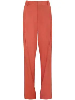 Victoria Beckham Pleat Detail Wide-leg Trousers - Orange
