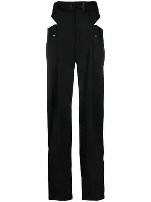 SSHEENA High-waisted Wool Trousers With Cut-out Detailing