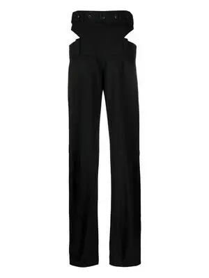 SSHEENA High-waisted Wool Trousers With Cut-out Detailing